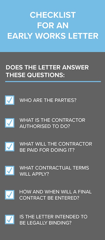 6 things to look for in an early works letter